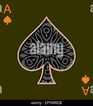 A blank Ace of Spades playing card over a white background Stock Vector ...