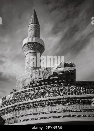 Ancient carved ruined islamic mosque in india made up of rocks and ...