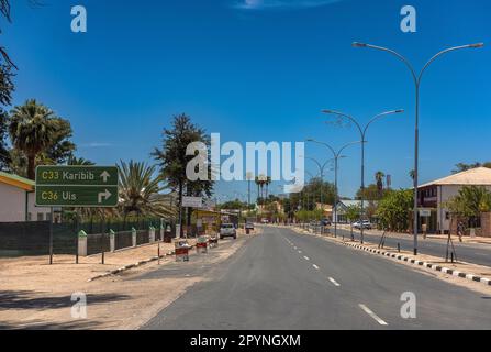 Busy main street in Omaruru, Erongo, Namibia Stock Photo - Alamy