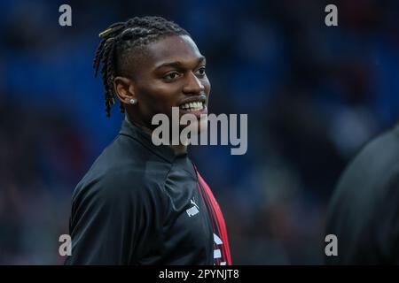 Rafael Leao of AC Milan smiling during Serie A 2022/23 football match ...