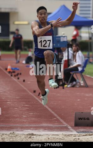 Hong Kong Athletics Championships 2023 womenHH 100m hurdles with (L to ...