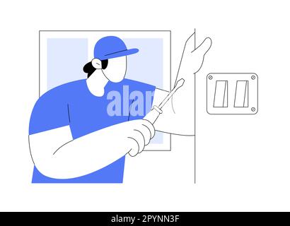 Light switches installation abstract concept vector illustration Stock ...