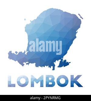 Map of Lombok. Low poly illustration of the island. Geometric design ...