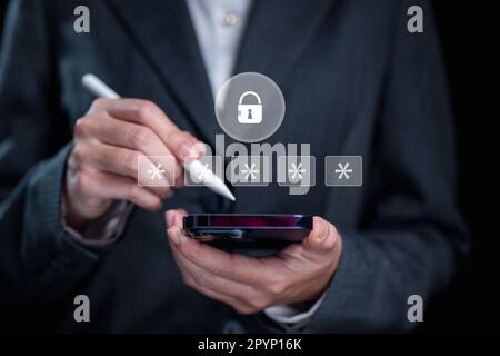 People using OTP on smartphone, Authentication OTP secure verification ...
