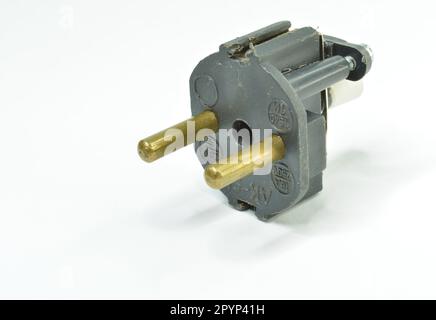 Universal Round 2Pin Plug White Wall Sockets Stock Photo - Alamy