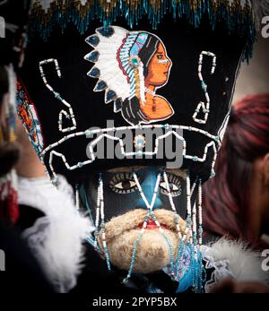 Chinelo costume in a carnival in the State of Mexico - Mexican ...
