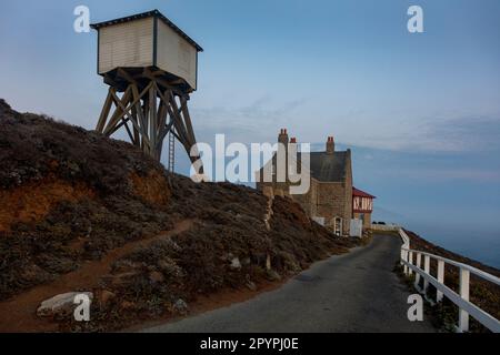 Home of liighthouse keepers at Point Sur Lighthouse along the Big Sur ...