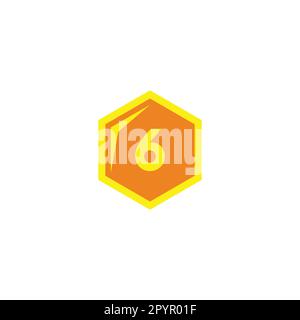 Number 1 hexagon, gold geometric symbol simple logo vector Stock Vector ...