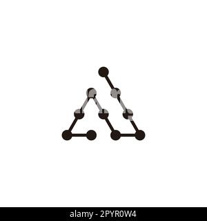 Letter A triangle, molecules geometric symbol simple logo vector Stock ...