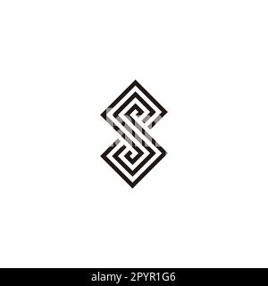 Letter L, r, S, w and j square lines geometric symbol simple logo ...