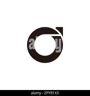 GD logo with triangle shape and circle rounded design template isolated ...