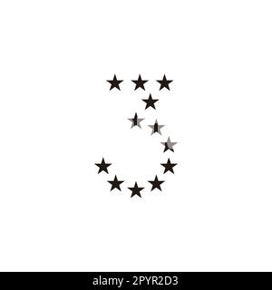 Number 2 stars geometric symbol simple logo vector Stock Vector Image ...
