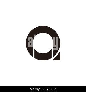 NA simple outline concept logo and circle of initial design black and ...