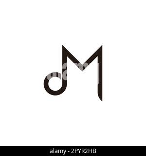 DM simple outline concept logo and circle of initial design black and ...