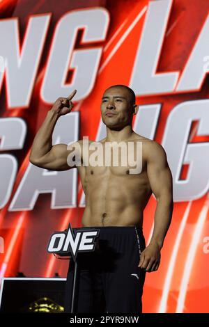 DENVER, COLORADO - MAY 5: (R-L) Fan Rong lands a jab on Fan Rong during ...