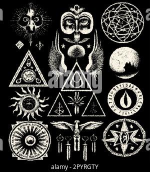 Dotwork Background Vector. Dark Geometric Monochrome Fantasy Explosion ...