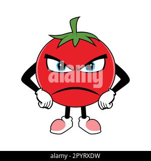 Tomato Fruit Cartoon Mascot with confused gesture Stock Vector Image ...