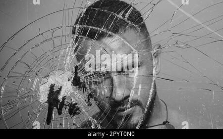 An ill wound is cured. Hispanic man bleeding from bullet wound. Latino ...