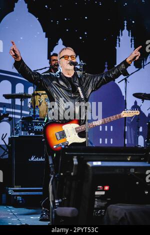 The Italian singer-songwriter Umberto Tozzi posing next to the big ...