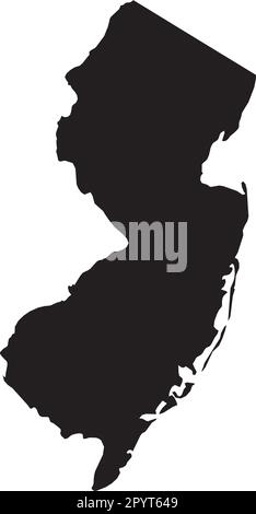 New Jersey line art map Stock Vector Image & Art - Alamy