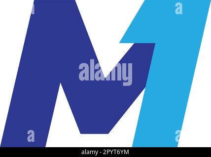 abstract modern M1 logo design. isolated on white background. vector ...