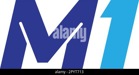 abstract modern M1 logo design. isolated on white background. vector ...
