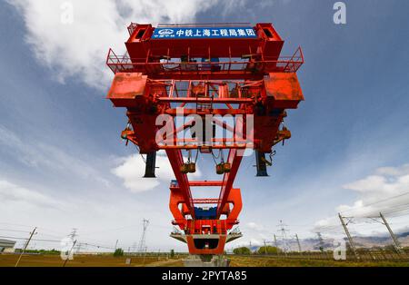 BAOTOU, CHINA - MAY 5, 2023 - The box girder construction site of the ...