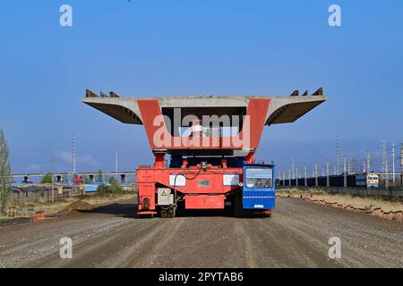 BAOTOU, CHINA - MAY 5, 2023 - The box girder construction site of the ...