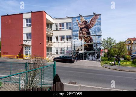 Litvinov, Czech Republic. 04th May, 2023. A trio of street artists ...