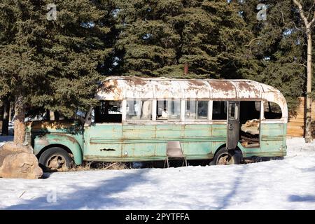 Into the Wild Movie Prop Bus in Alaska Stock Photo - Alamy