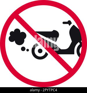 No exhaust prohibited sign, no emitting exhaust fumes forbidden modern ...