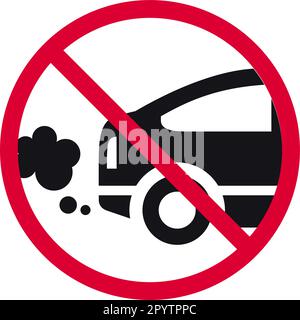 No exhaust prohibited sign, no emitting exhaust fumes forbidden modern ...