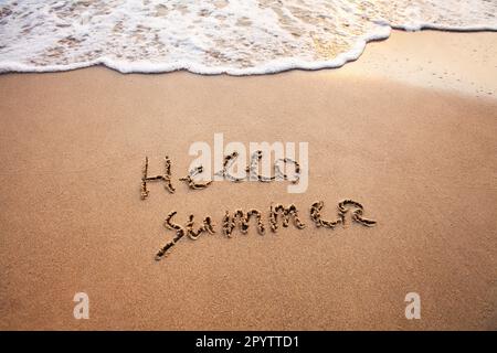 june written on a tropical beach Stock Photo - Alamy
