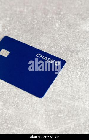 Blue Chase Bank cashback debit card Stock Photo - Alamy