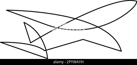 Airplane one line drawing. Minimalism art. Continuous line plane ...