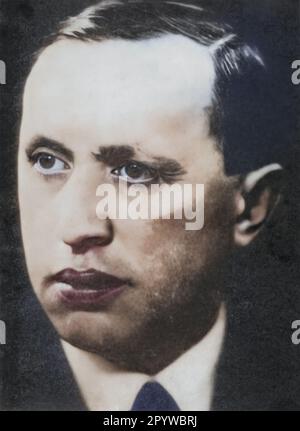 Karel Capek Czech author. Digitally restored and colored image Stock ...