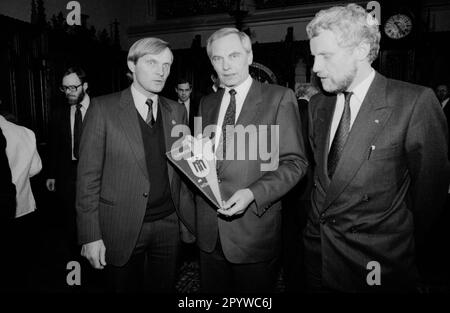The astronauts of the German D-1 mission at their reception in Munich's ...