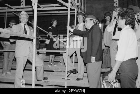 Tour of the Gasteig construction site: August everding and Dieter Dorn ...