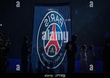 Illustration of the official flag of PSG during the UEFA Women's ...