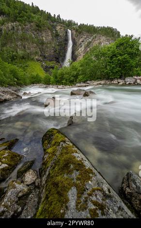 River Driva, Svoufallet waterfall, long exposure, Amotan Gorge, Gjora ...