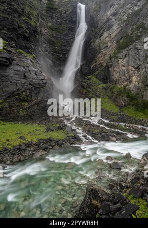 River Driva, Svoufallet waterfall, long exposure, Amotan Gorge, Gjora ...