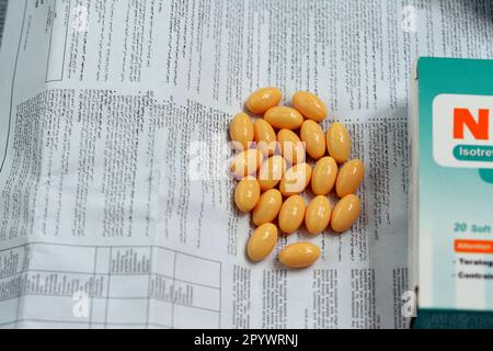 Cairo, Egypt, May 2 2023: NetLook soft gelatin capsules, Isotretinoin ...