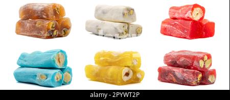 Turkish Delight set. Set of sweets turkish delight varieties isolated ...