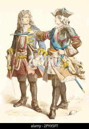 Uniform of a French musketeer, 18th century. Light cavalry dragoon in ...