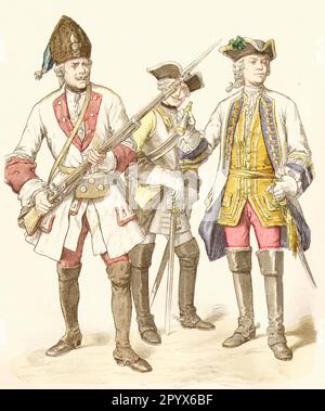 Soldiers in the 18th century in contemporary uniforms: French marshal ...