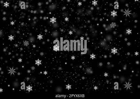 Snow isolated on black overlay Stock Photo - Alamy