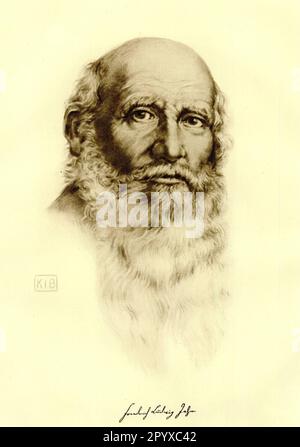 Friedrich Ludwig Jahn (1778-1852) on engraving from 1859. German ...