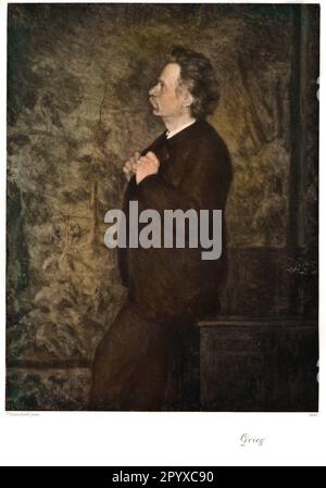 EDVARD GRIEG (1843-1907) Norwegian composer about 1900 Stock Photo - Alamy