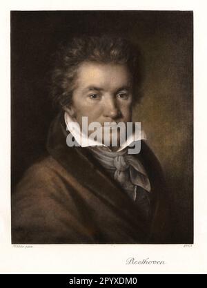 Painting of Ludwig van Beethoven (1770-1827) a German composer and ...