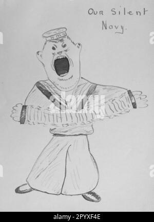 Original naive art from an Edwardian keepsake album, c1923: A branch of ...